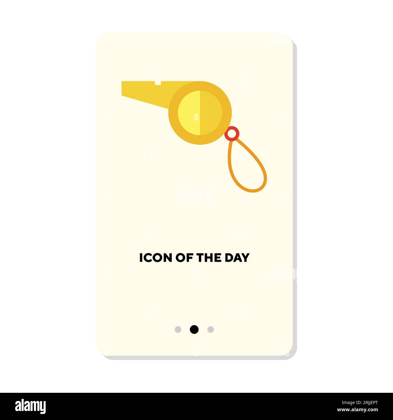 Yellow whistle of volleyball judge flat icon Stock Vector Image & Art ...