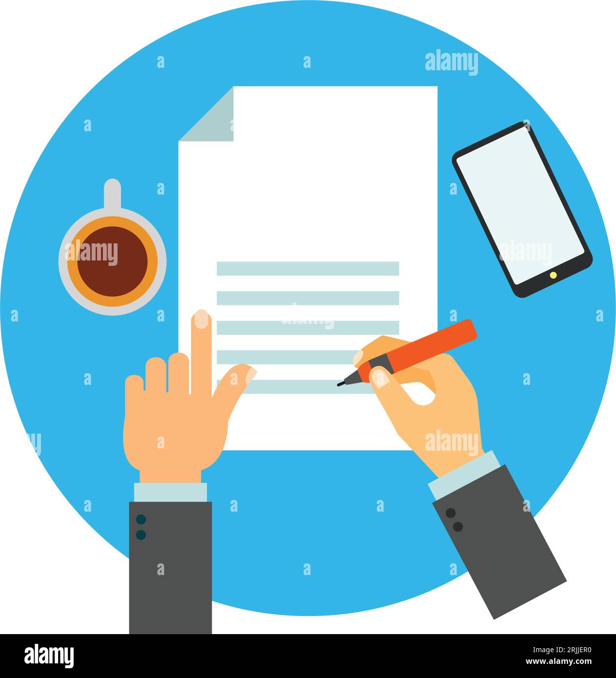 Executive signing paperwork Stock Vector Images - Alamy