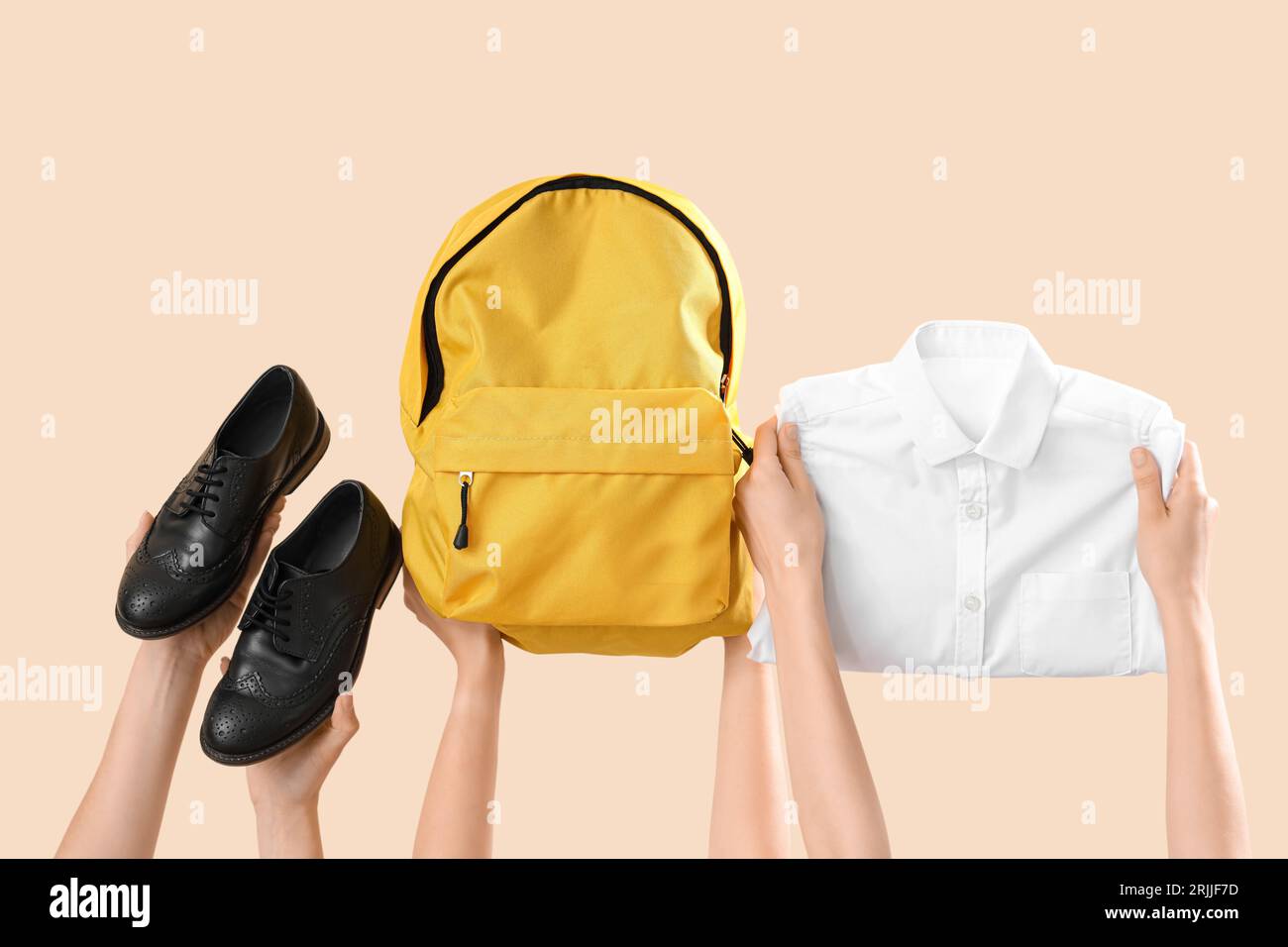 Female hands holding backpack hi-res stock photography and images - Alamy