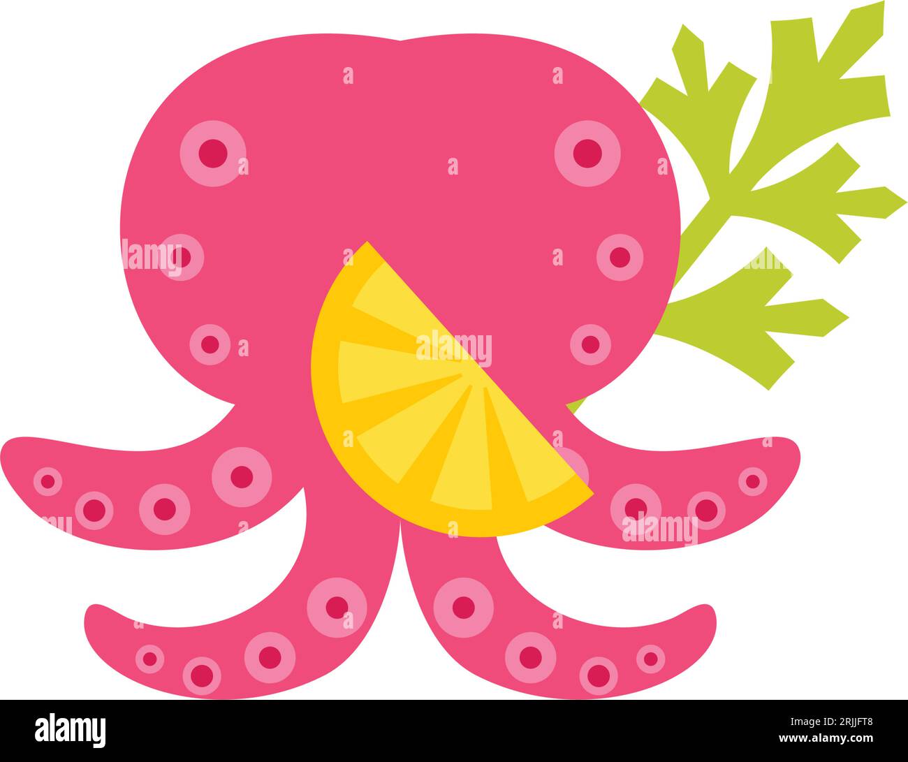 Fresh cooked octopus tentacle Stock Vector Images - Alamy