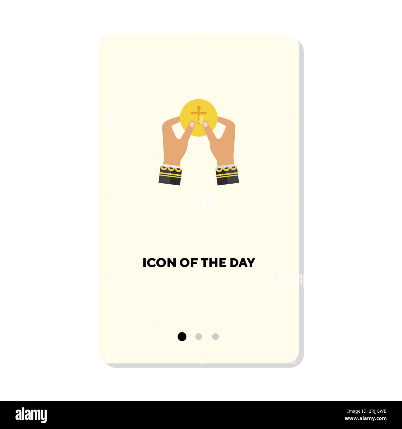 Hand holding holy host bread on white background Stock Vector Image ...