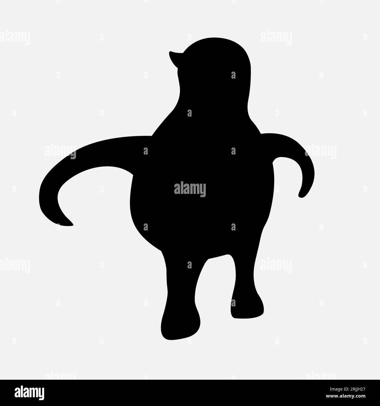 Monster silhouette. Fat monster with long arms-tentacles. Halloween ...