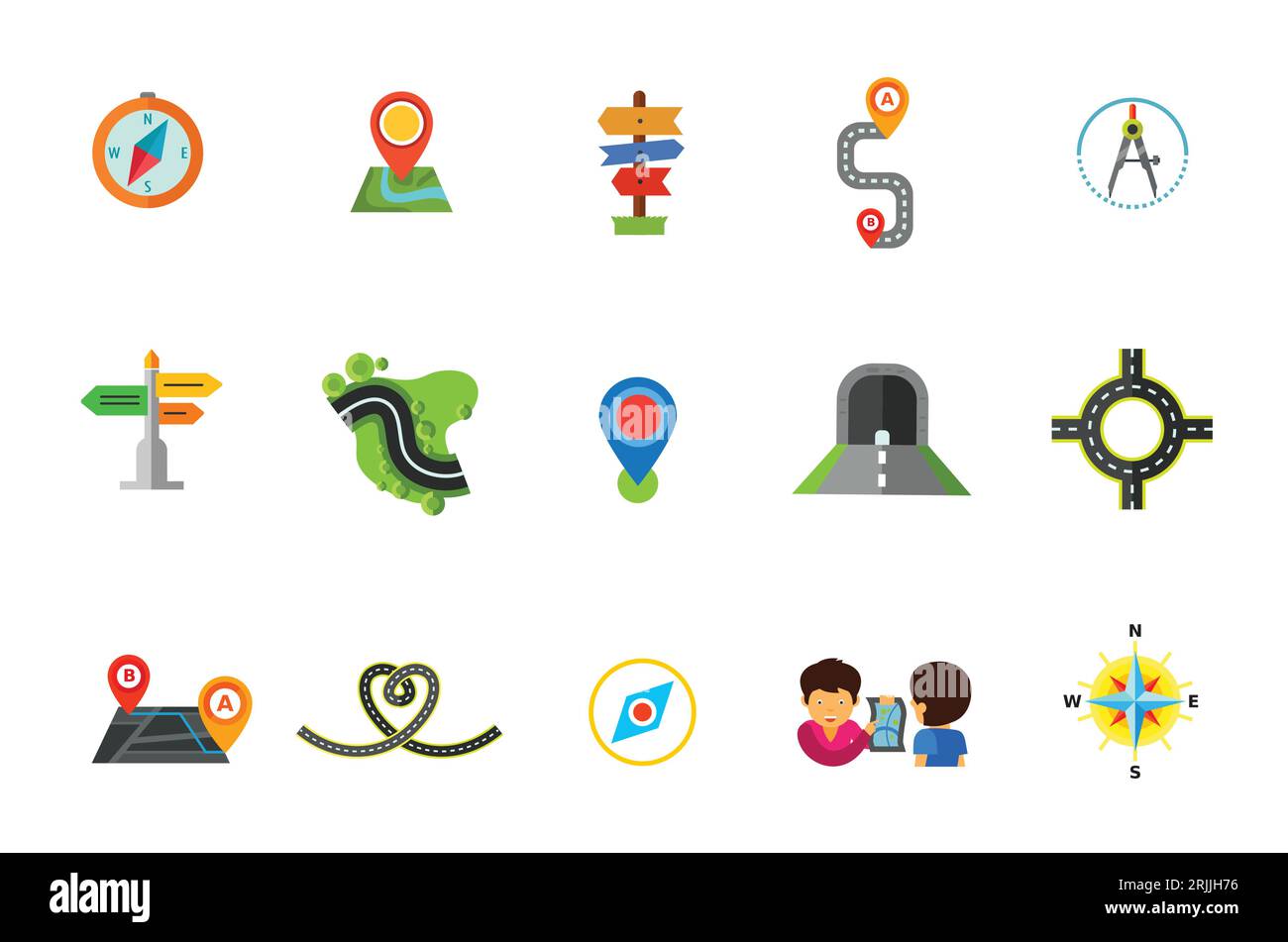 Location icon set Stock Vector Image & Art - Alamy