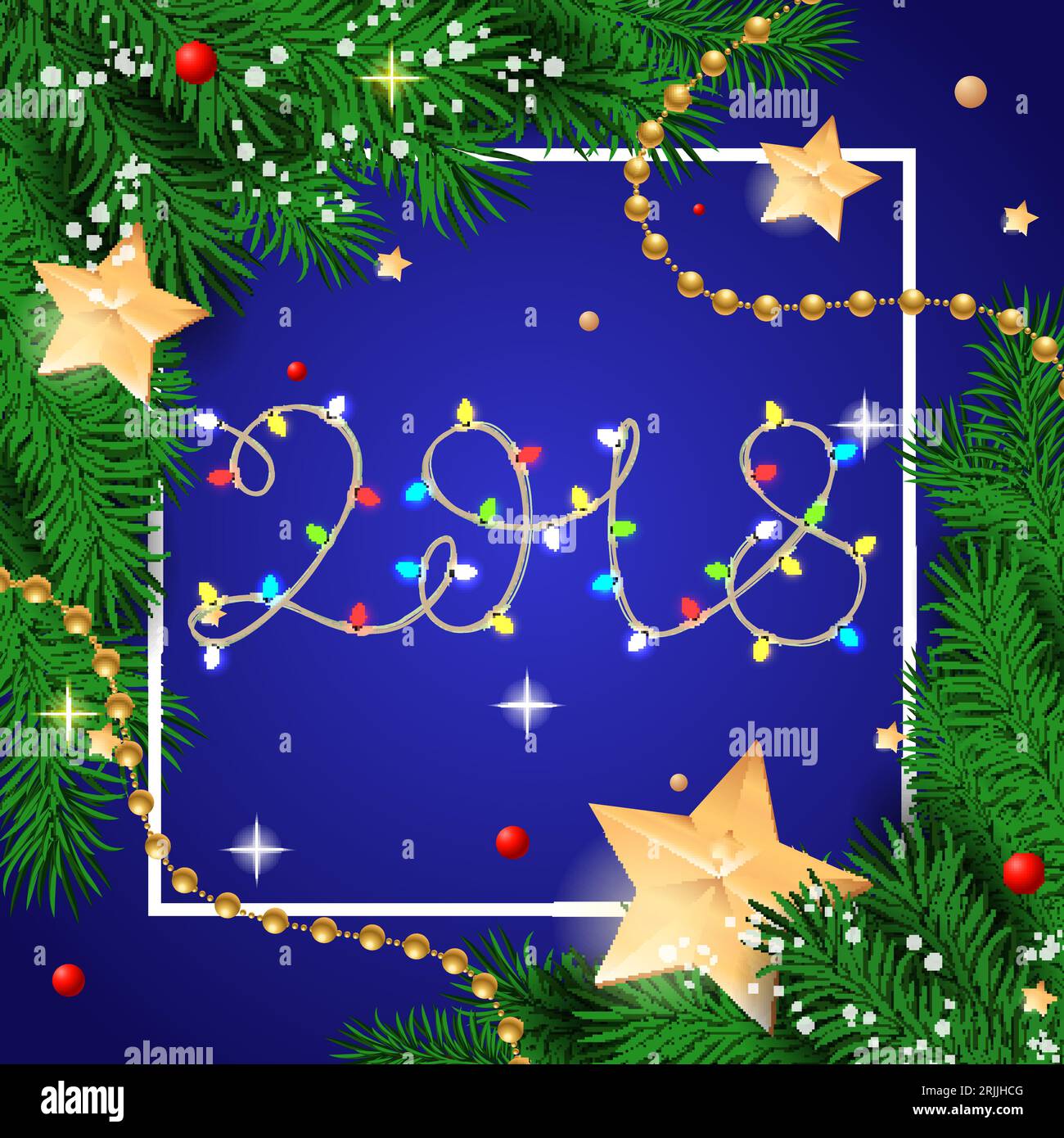 Holiday lights handwritten lettering Stock Vector Images - Alamy