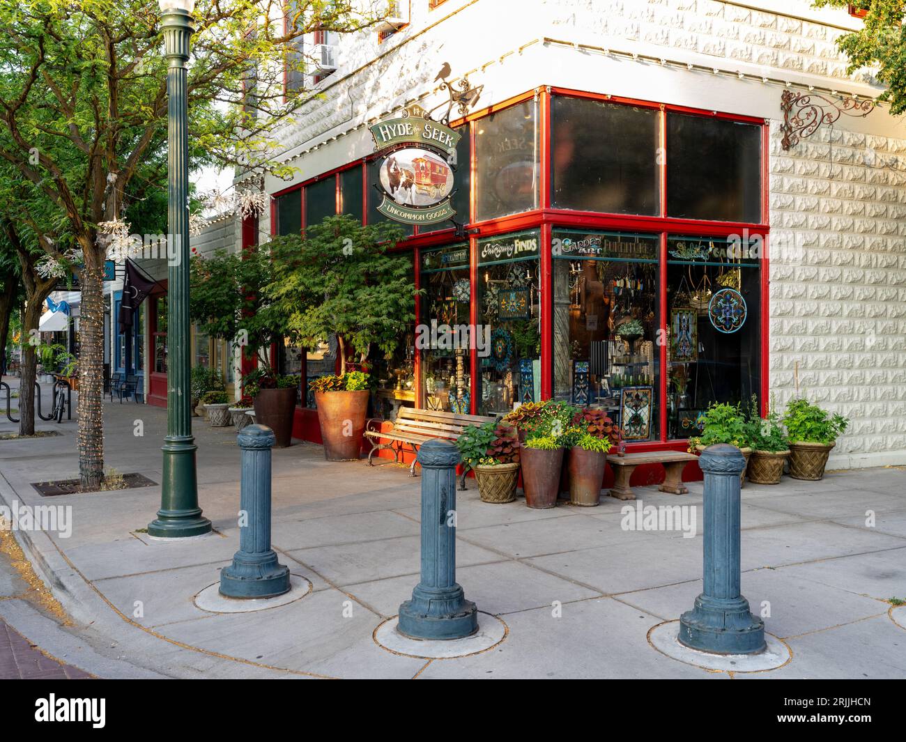 Store front along a street in a small town Stock Photo - Alamy