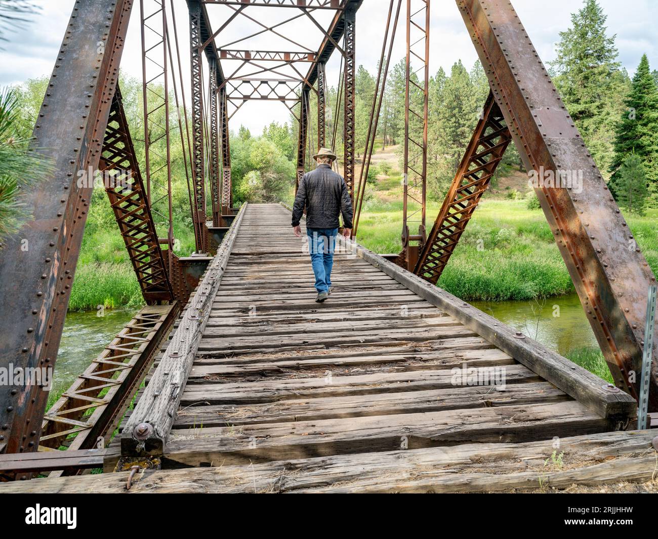 Rickety bridge person hi-res stock photography and images - Alamy
