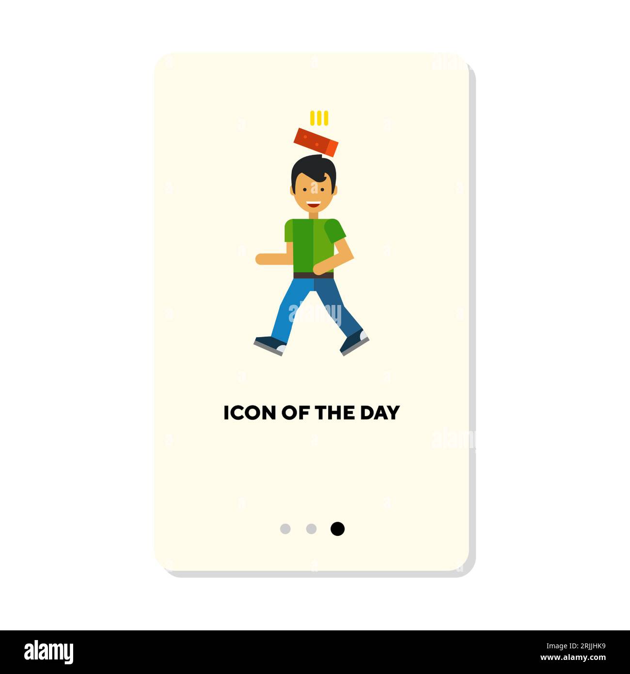 Brick falling on head of man flat icon Stock Vector Image & Art - Alamy