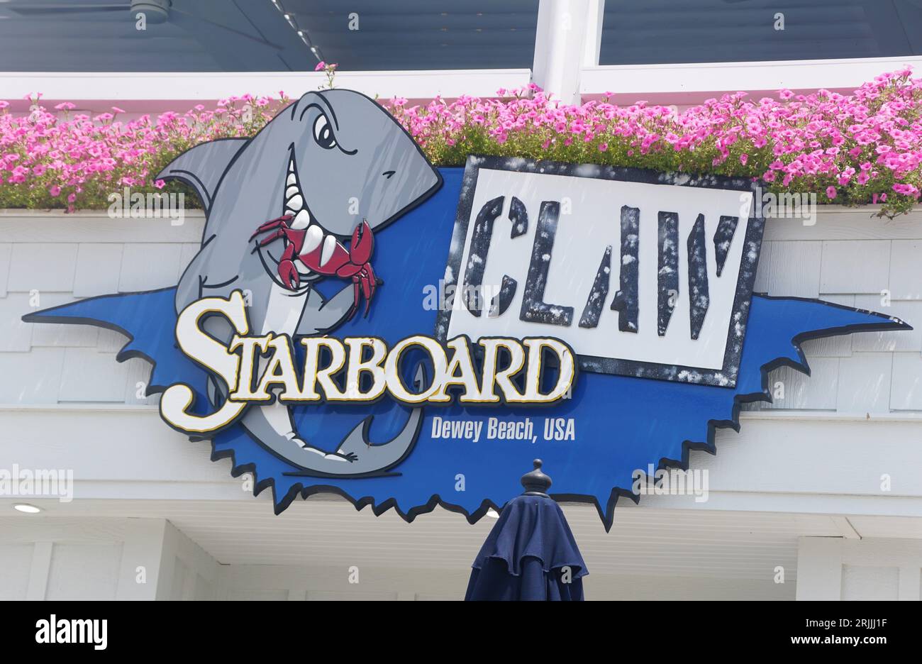 Dewey Beach, Delaware, U.S.A - August 18, 2023 - The famous Starboard Claw restaurant and bar ...
