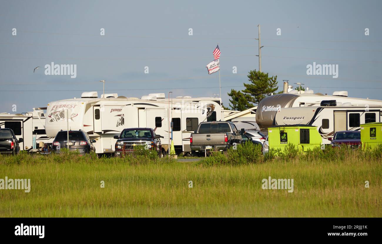 Bethany Beach, Delaware, U.S.A - July 8, 2023 - The RV and vehicles by ...