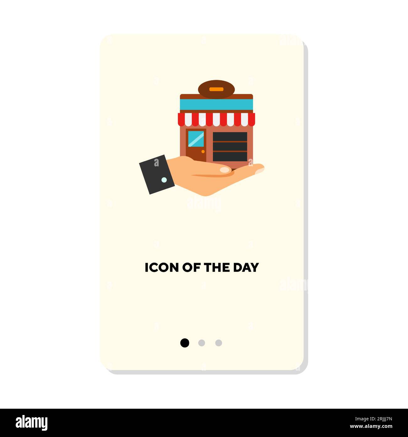 Hand holding store flat icon Stock Vector Image & Art - Alamy