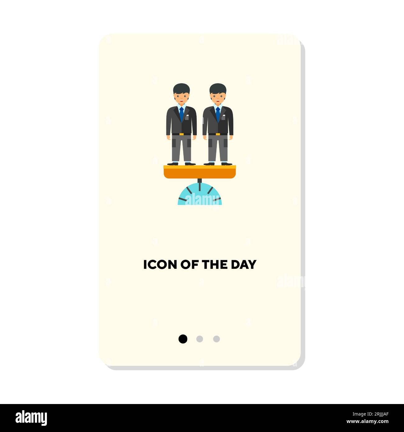 Busy people standing on scale flat vector icon Stock Vector Image & Art ...