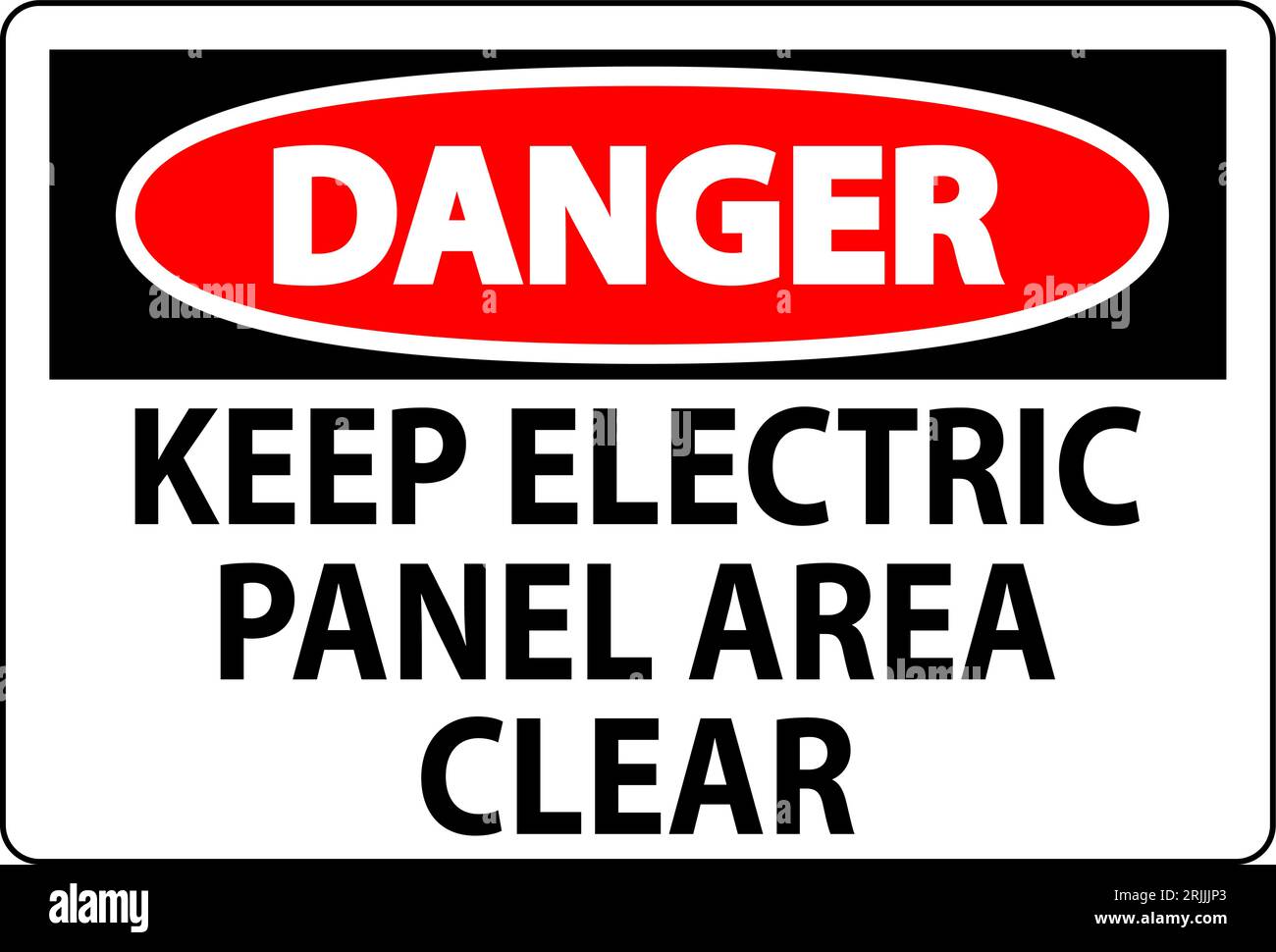 Danger Sign Keep Electric Panel Area Clear Stock Vector Image & Art - Alamy