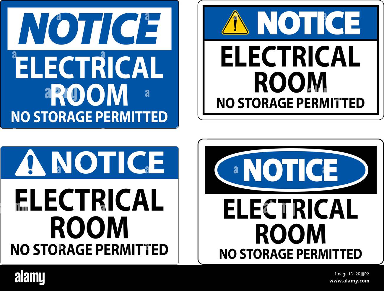 Notice Sign Electrical Room, No Storage Permitted Stock Vector Image ...