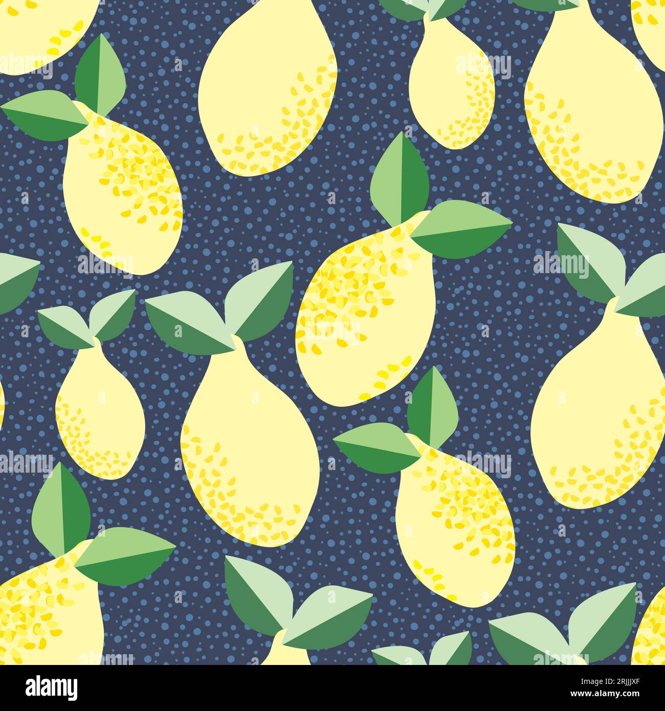 Vector vintage seamless lemon background pattern . Retro scattered repeat with lemons and leaves ...