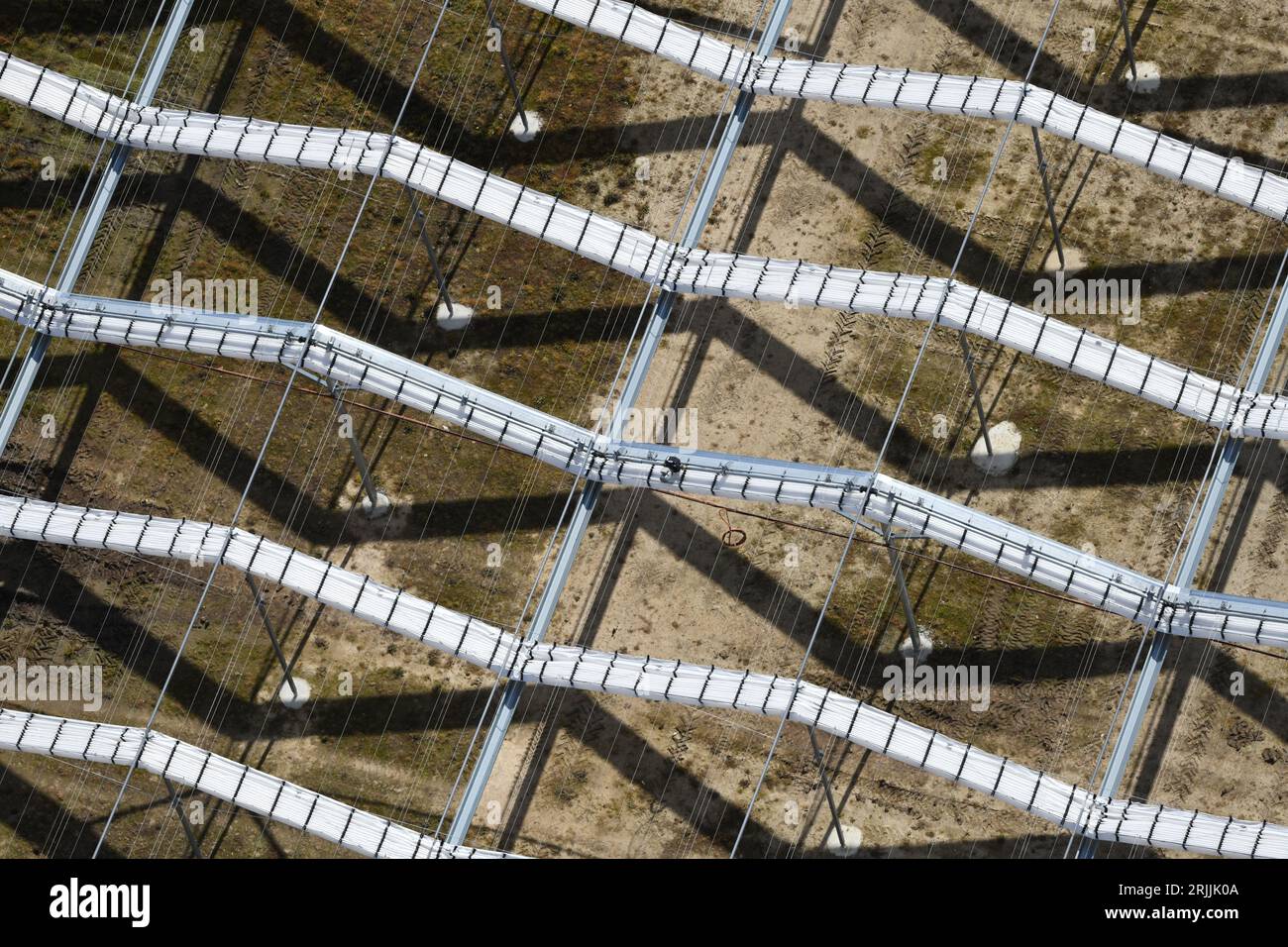 Aerial perspective reveals automated retractable roof solutions in ...