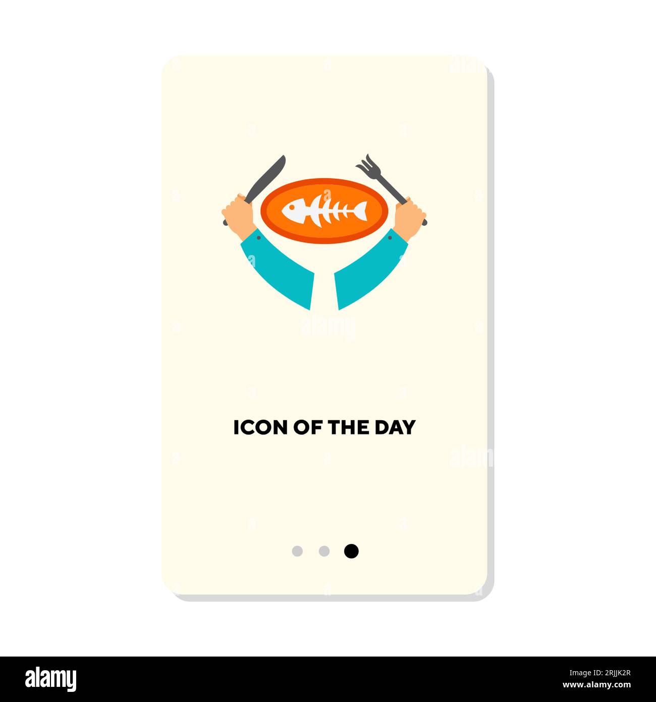 Eating fish on white background Stock Vector Image & Art - Alamy