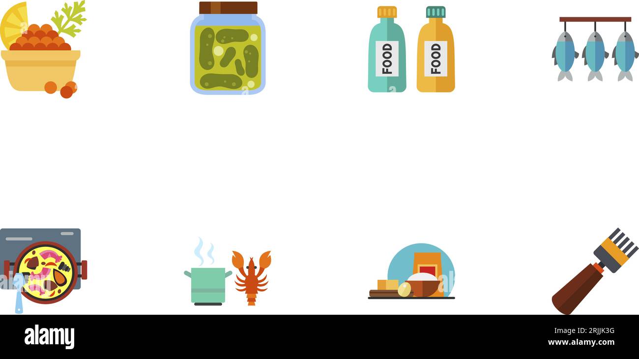 Seafood Icon Set Stock Vector Image & Art - Alamy