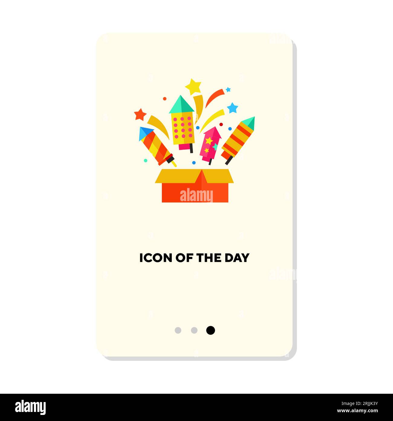 Box with fireworks on white background Stock Vector Image & Art - Alamy