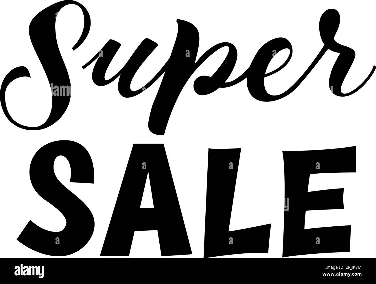 Super sale lettering Black and White Stock Photos & Images - Alamy