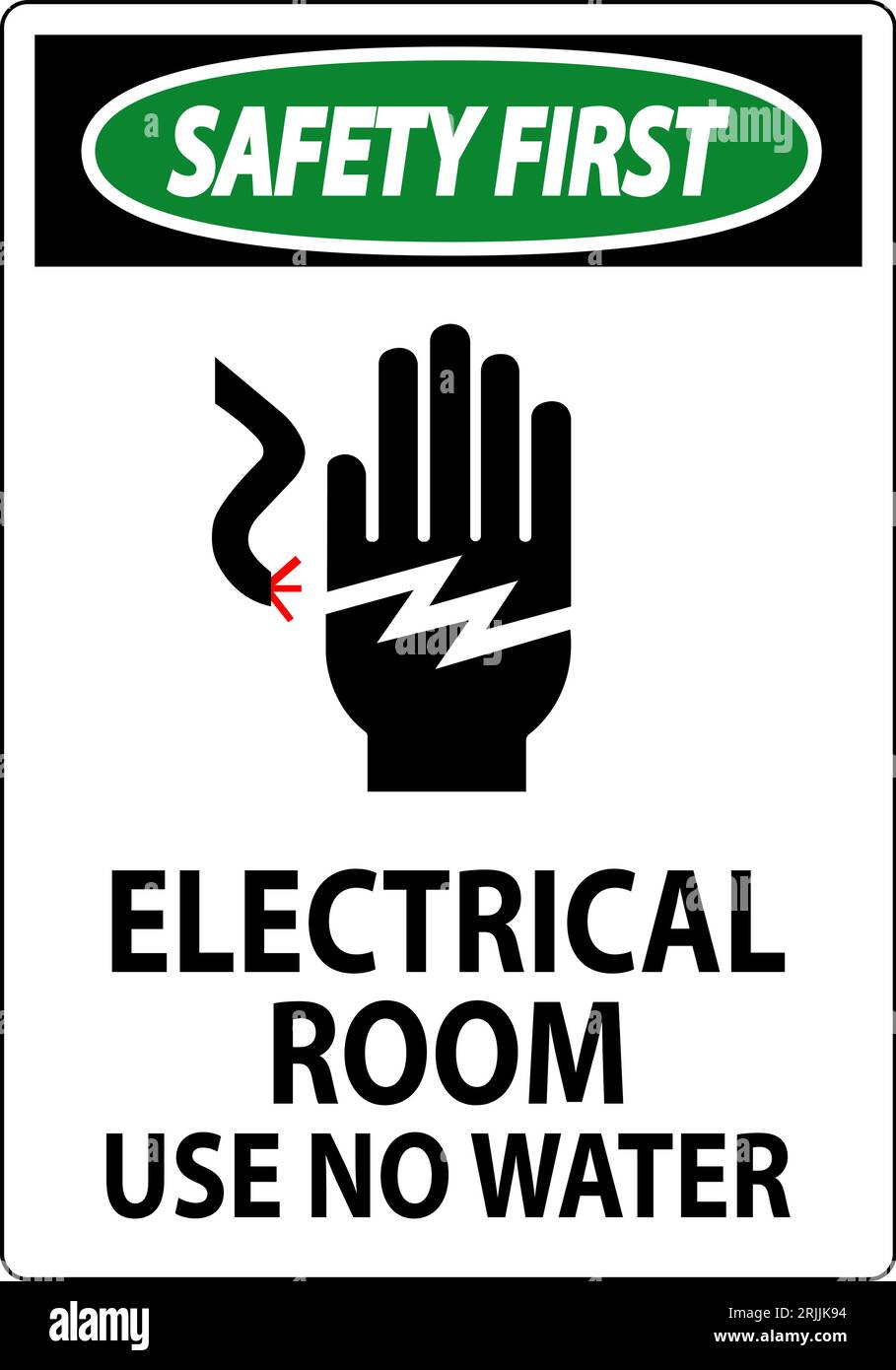 Restricted Area Sign Safety First Electrical Room Use No Water Stock ...