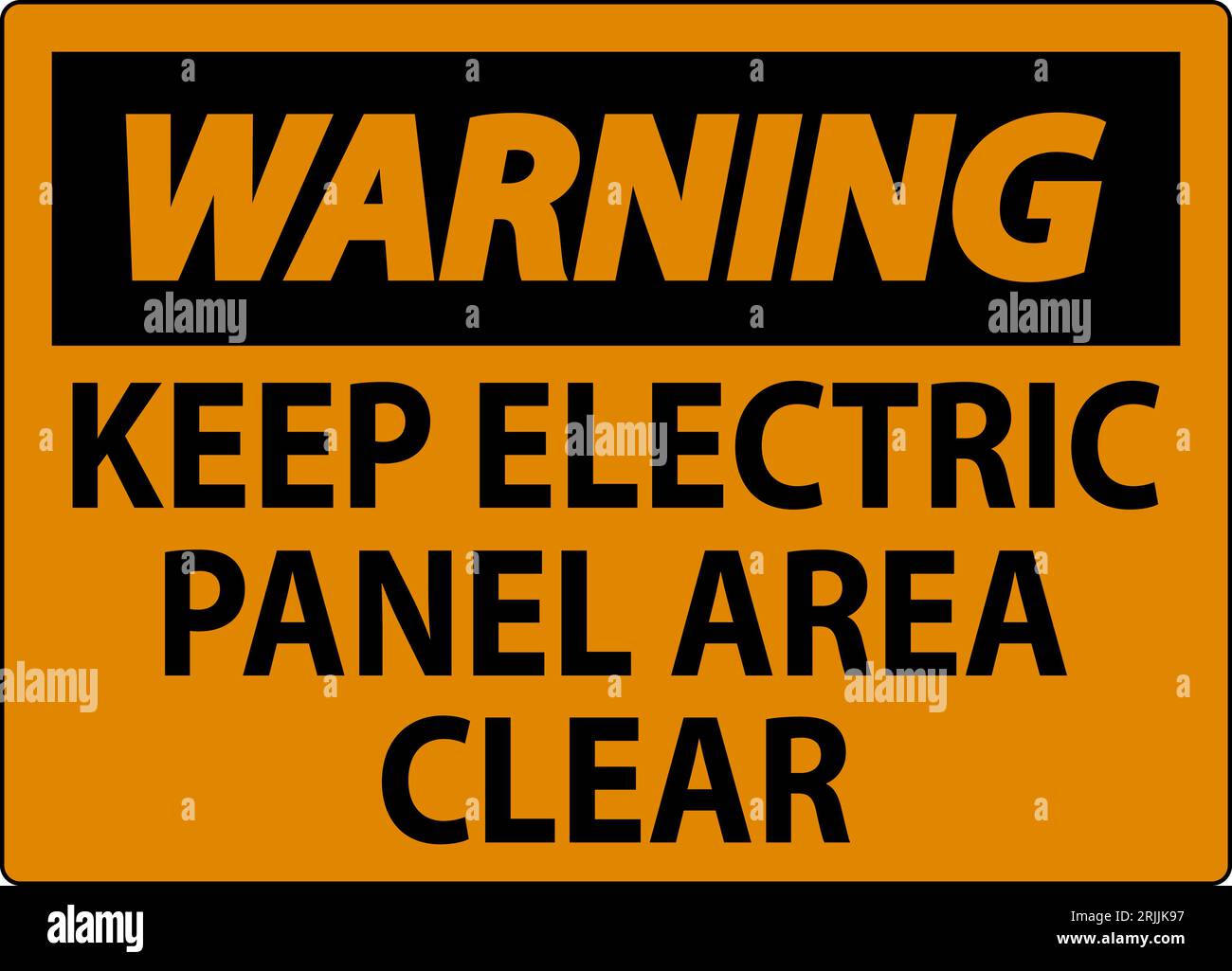 Warning Sign Keep Electric Panel Area Clear Stock Vector Image & Art ...
