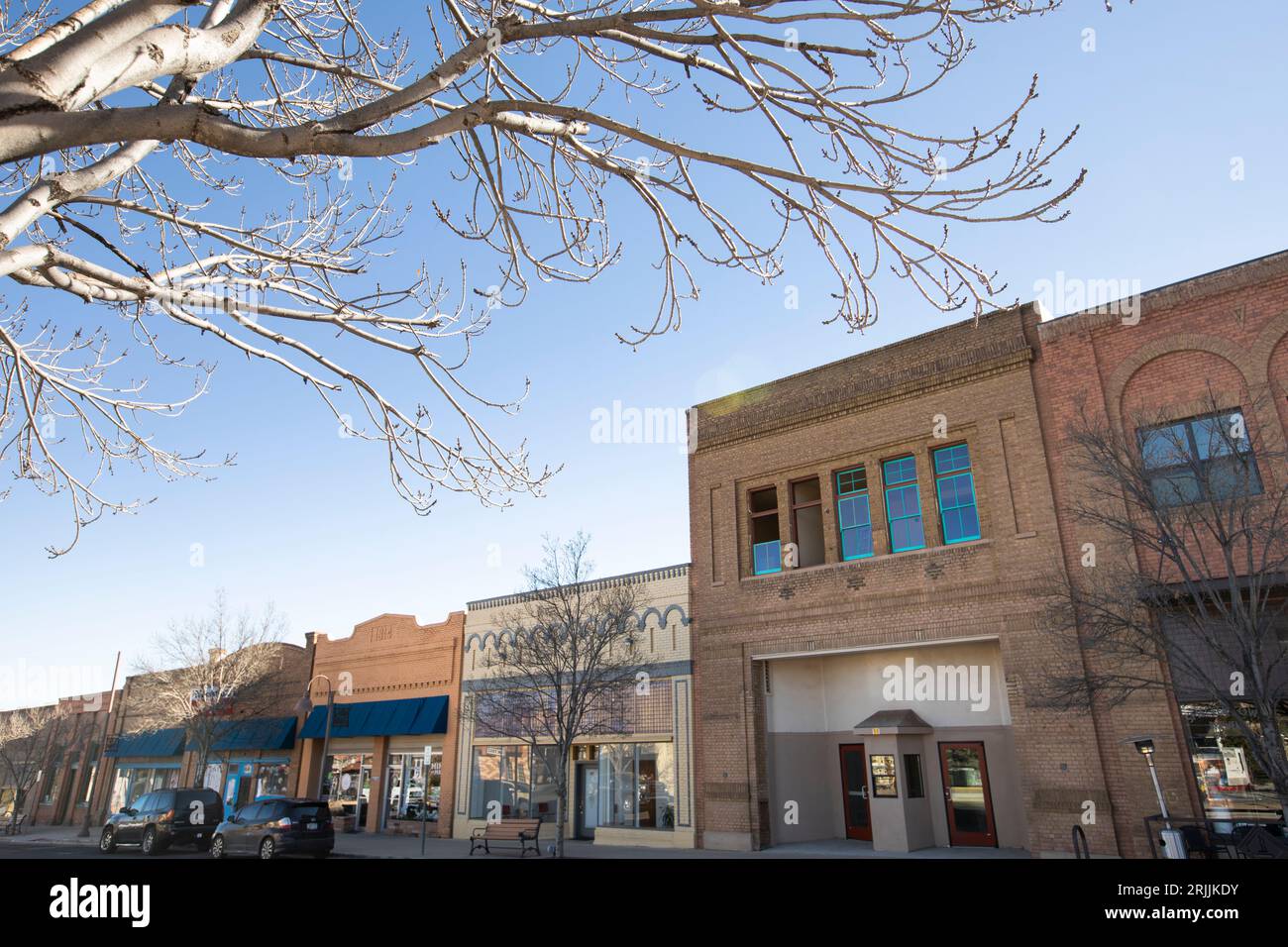 Clarkdale, Arizona, USA - January 3, 2022: Morning light shines on ...