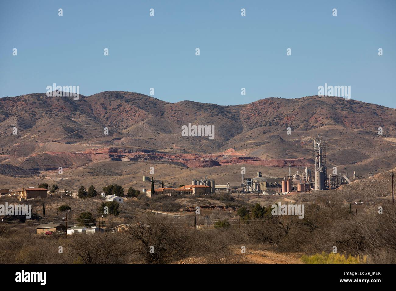 Morning view of mining operations in the hills of Clarkdale, Arizona ...