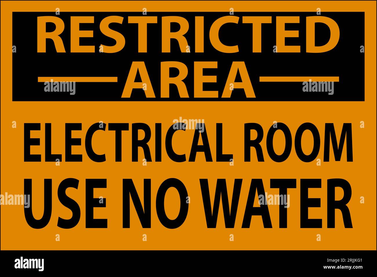 Restricted Area Sign Warning Electrical Room Use No Water Stock Vector ...