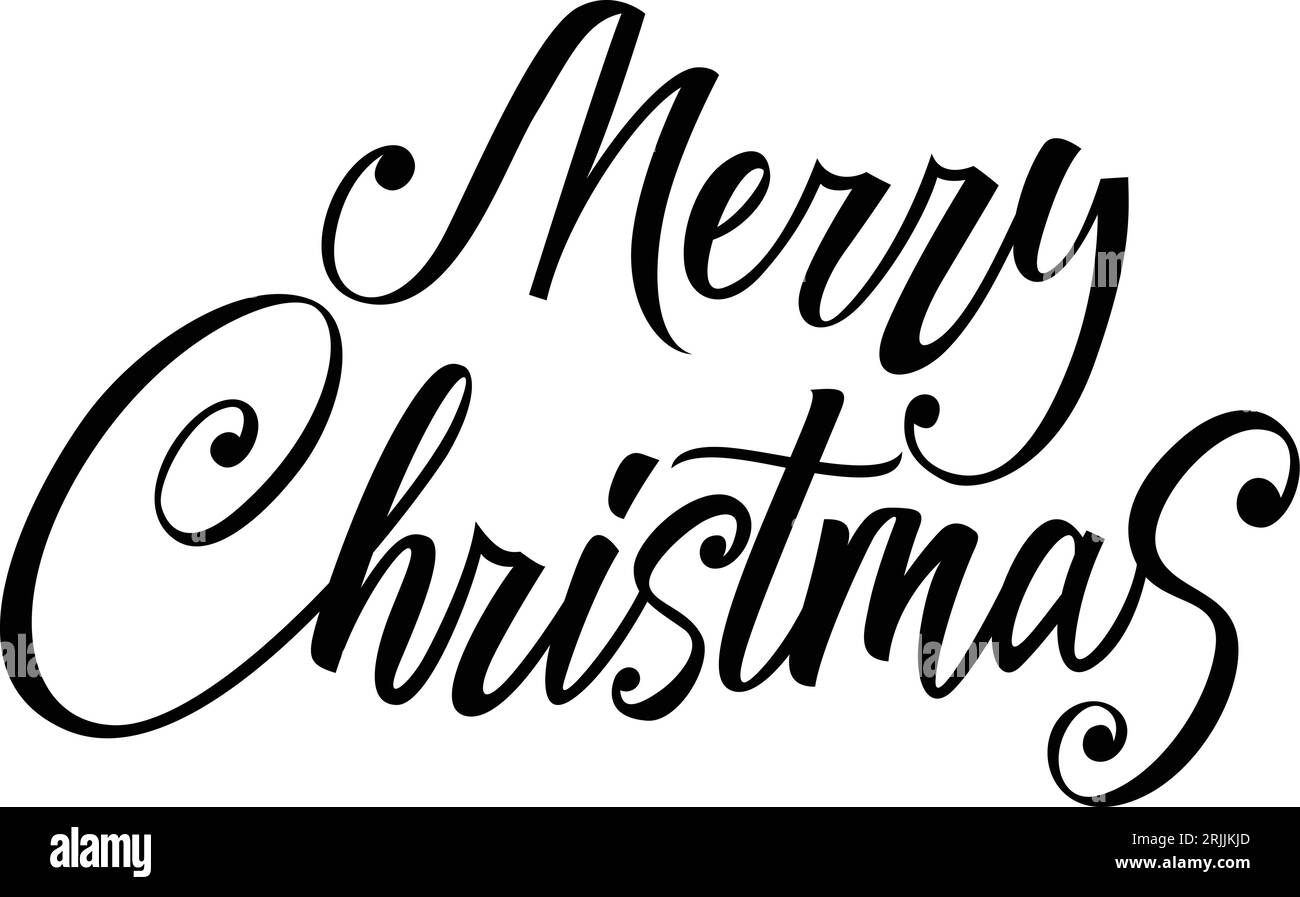 Inscription merry christmas happy Black and White Stock Photos & Images ...