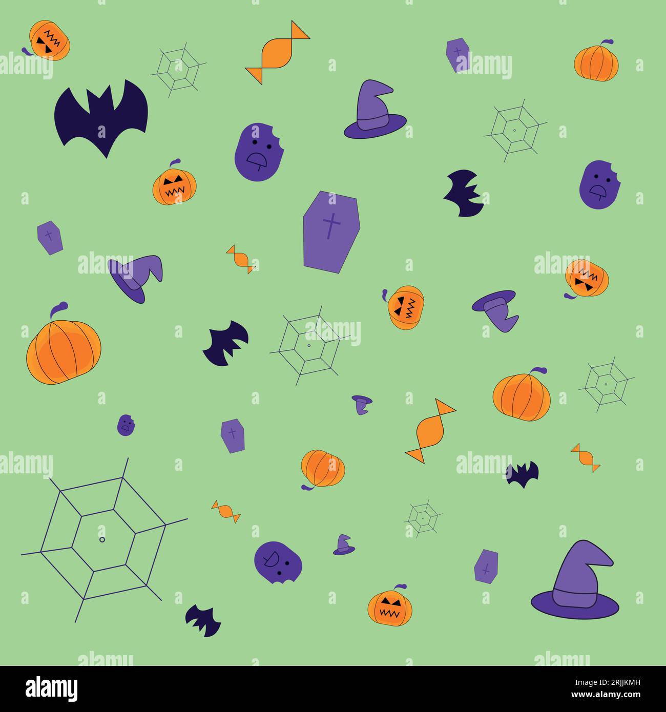 Cute halloween pattern. Halloween colors vector illustration. Pumpkin ...