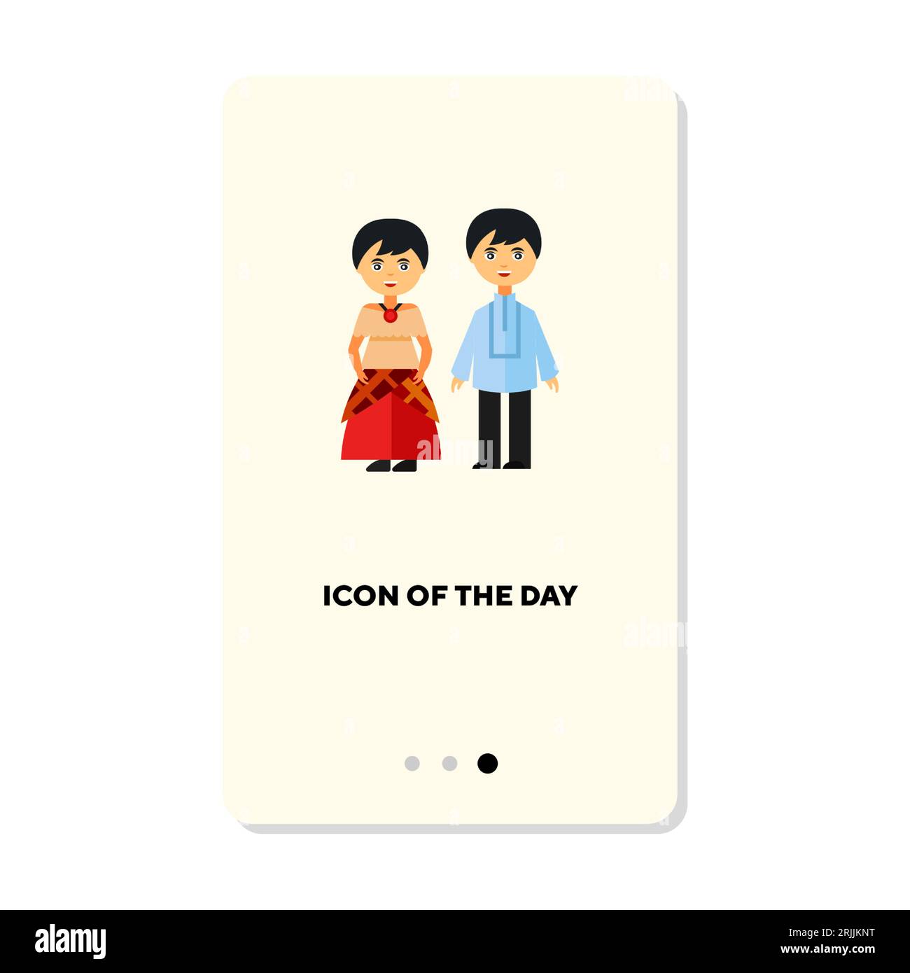 Couple in Filipino national costumes flat icon Stock Vector Image & Art ...