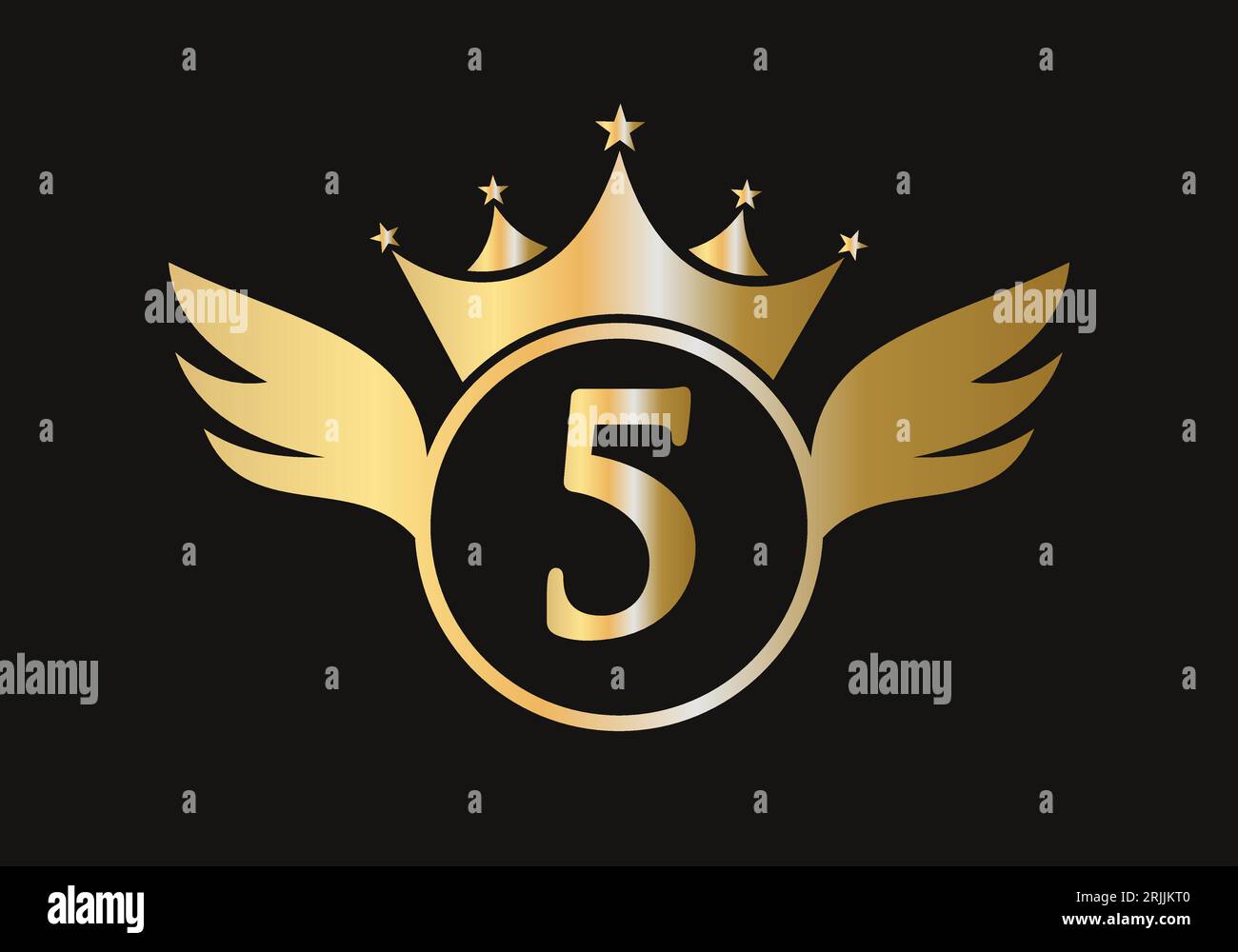 letter-5-wing-logo-concept-with-crown-icon-vector-template-wing-symbol