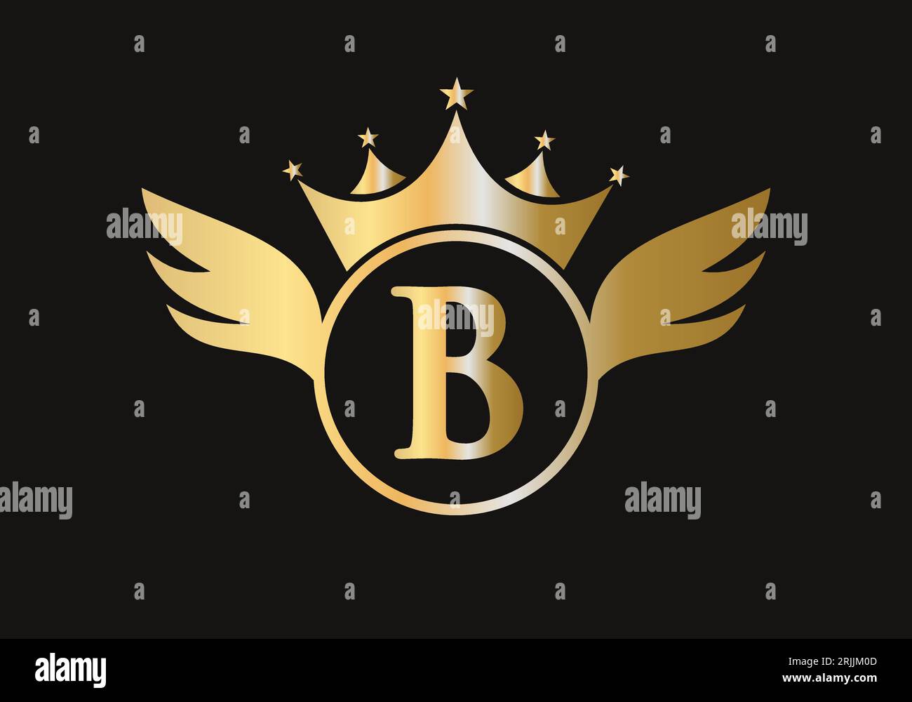Letter B Wing Logo Concept With Crown Icon Vector Template. Wing Symbol ...