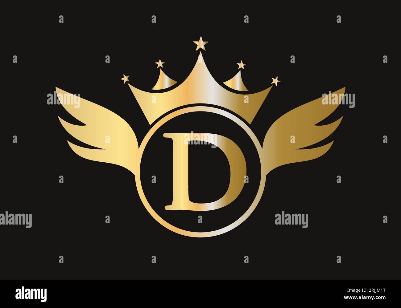 Letter D Wing Logo Concept With Crown Icon Vector Template. Wing Symbol ...