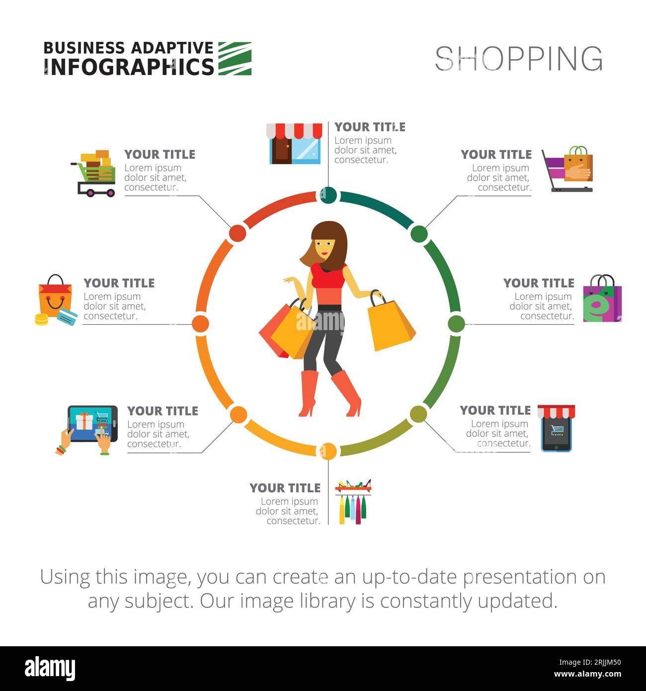 Shopping Infographics Slide Template Stock Vector Image & Art - Alamy
