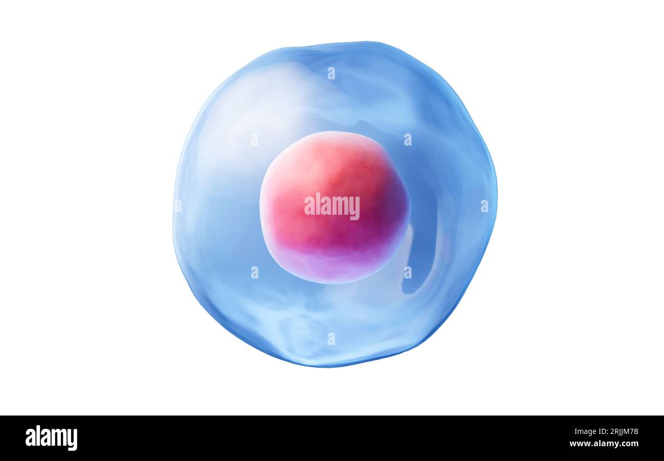 Blue isolated cell with biology concept, 3d rendering. Digital drawing ...