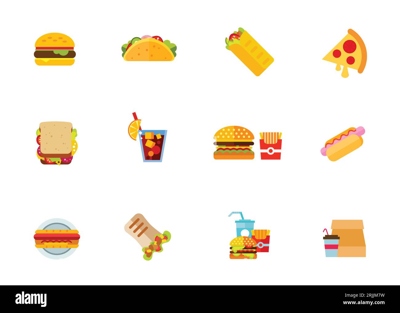Fast food icon set Stock Vector Image & Art - Alamy