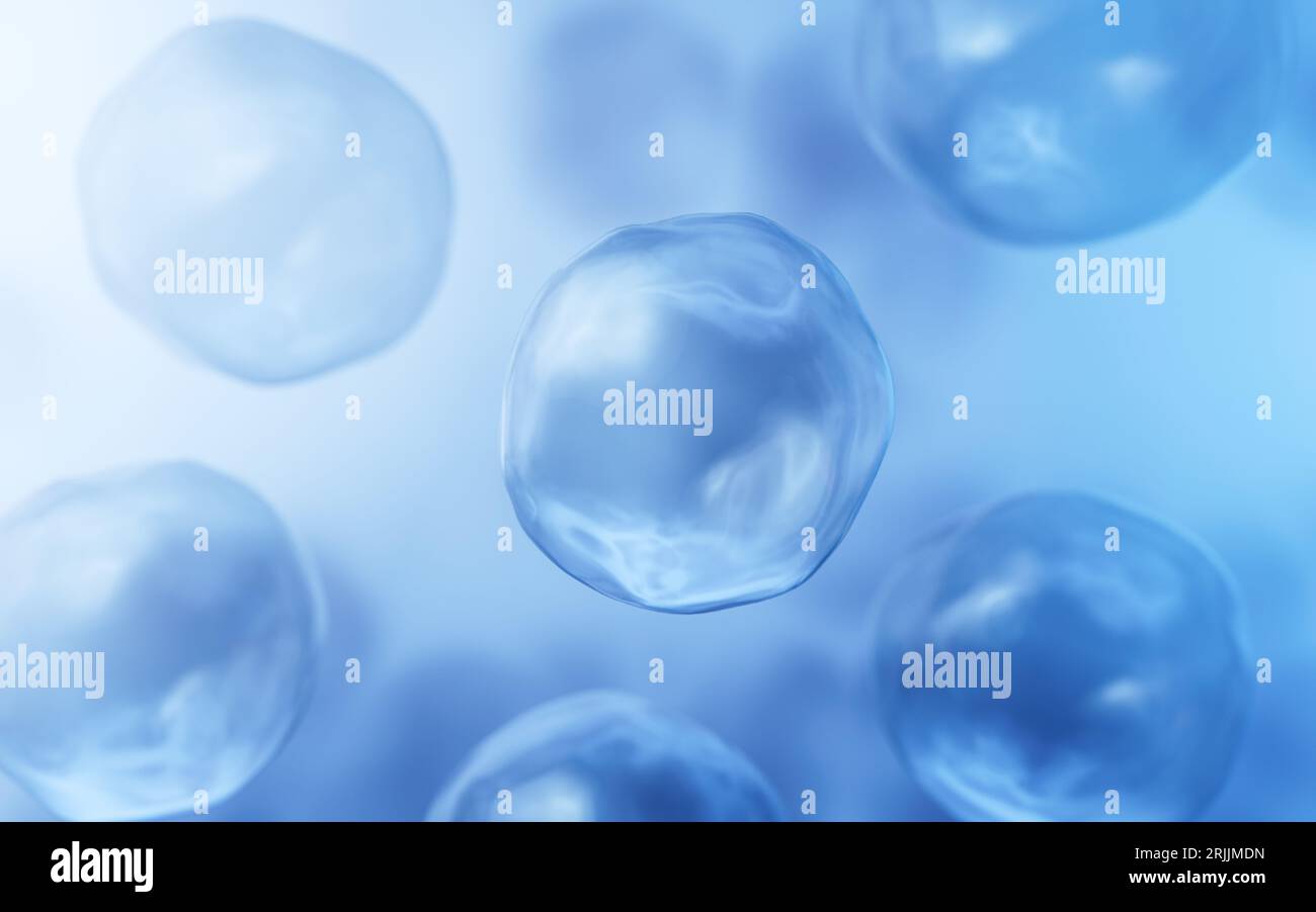 Blue soft liquid bubble background, 3d rendering. Digital drawing Stock ...