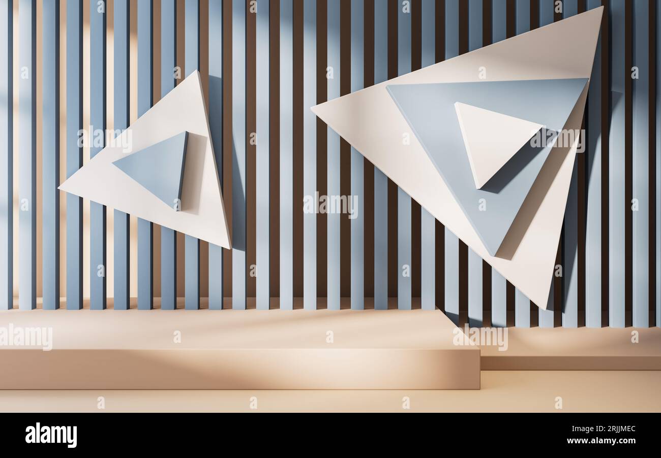 Empty room with geometry shapes, 3d rendering. Digital drawing Stock ...