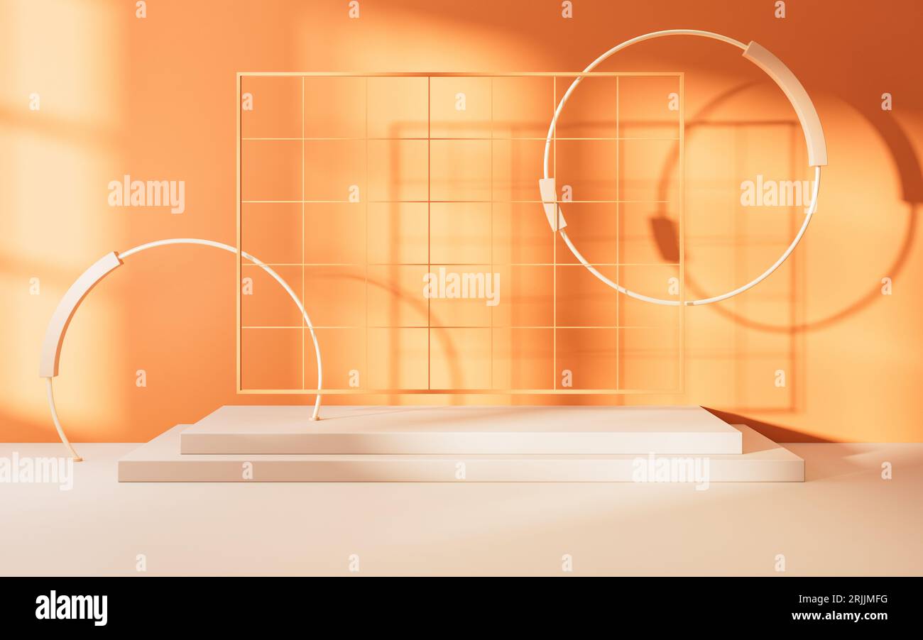 Empty room with geometry shapes, 3d rendering. Digital drawing Stock ...