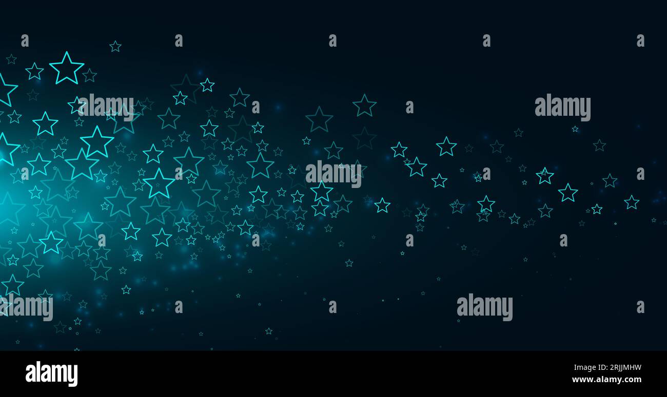 Blue Abstract flowing Stars Vector HD background. Elegant Star Trail on ...