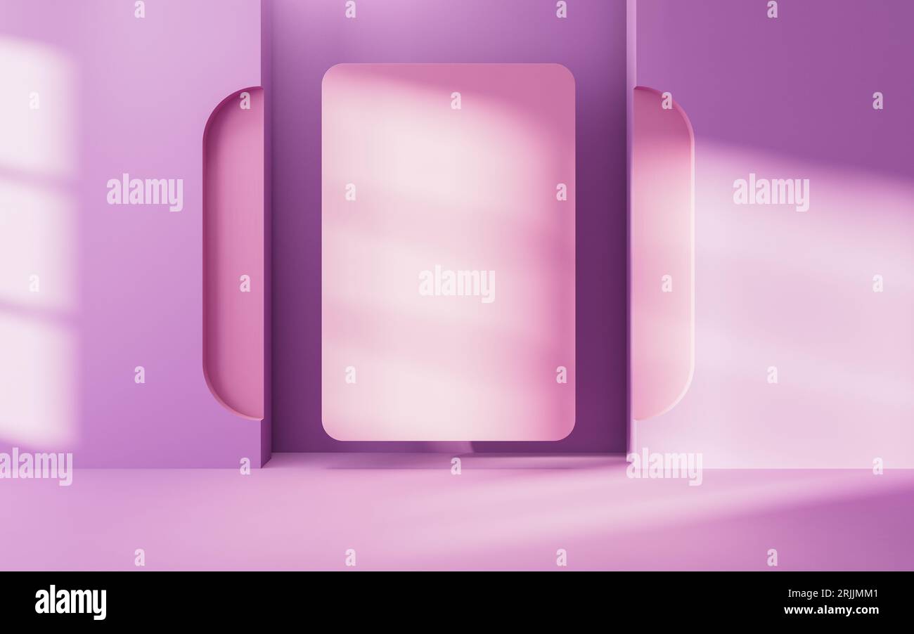Empty room with geometry shapes, 3d rendering. Digital drawing Stock ...