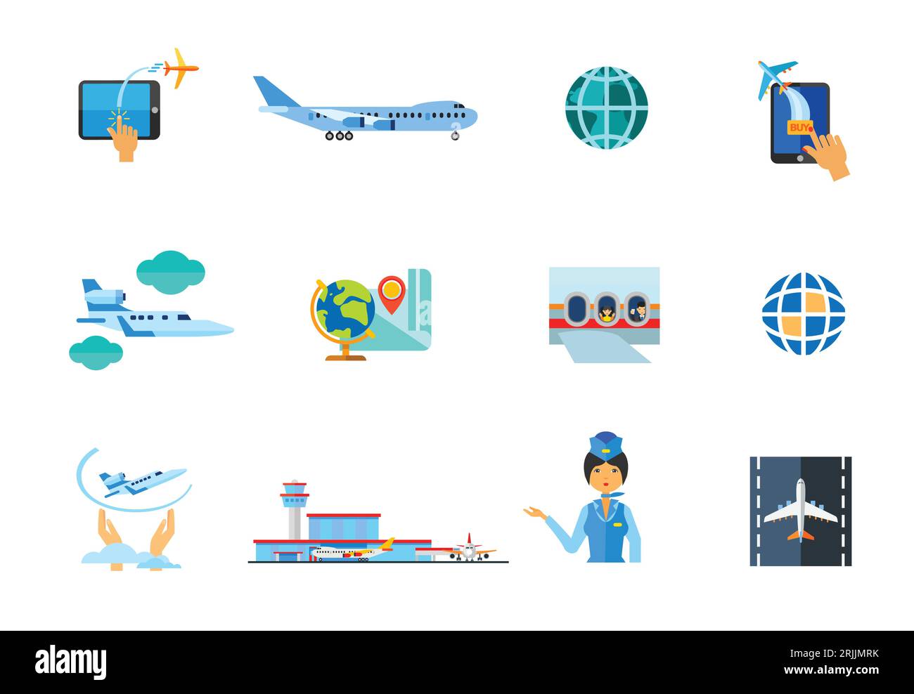 Airplane icon set Stock Vector Image & Art - Alamy