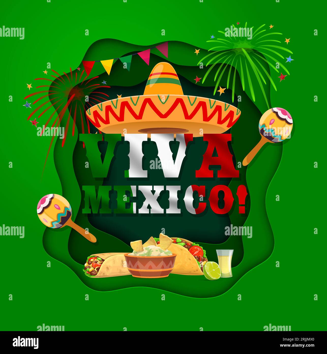 Mexican viva mexico paper cut banner celebrates vibrant culture of ...