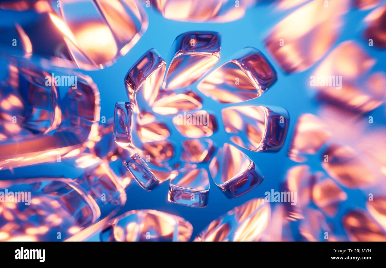 Abstract glass geometry background, 3d rendering. Digital drawing Stock ...