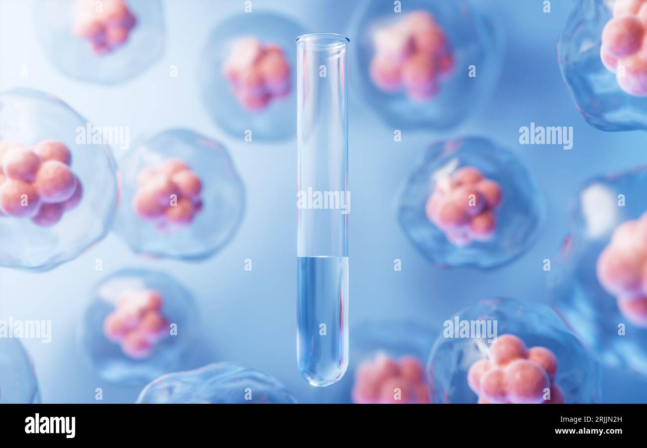 Test tube and transparent cell, 3d rendering. Digital drawing Stock ...