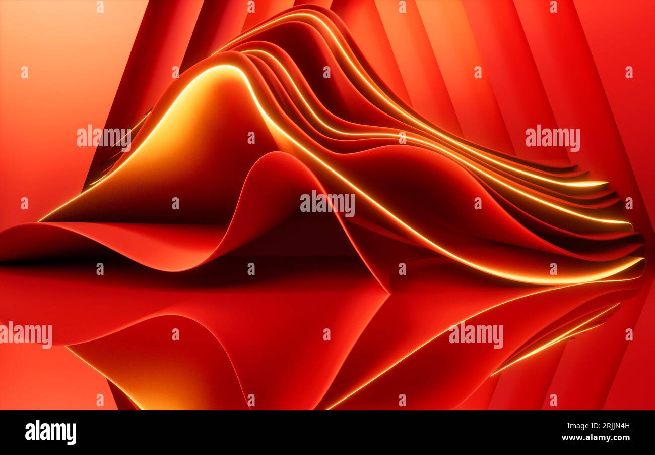 Abstract red curve stage background, 3d rendering. Digital drawing Stock Photo - Alamy