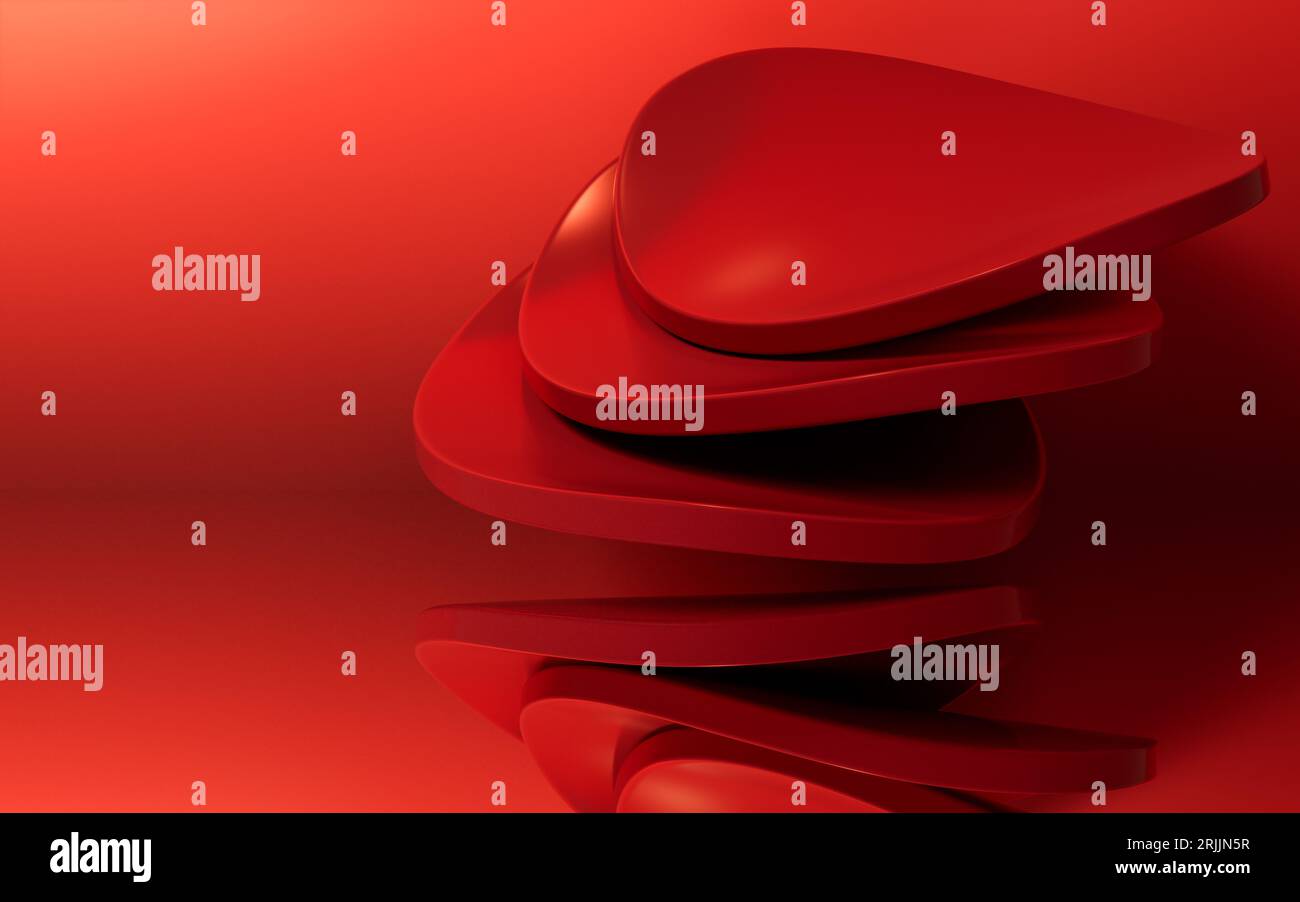 Abstract red curve geometry background, 3d rendering. Digital drawing Stock Photo - Alamy