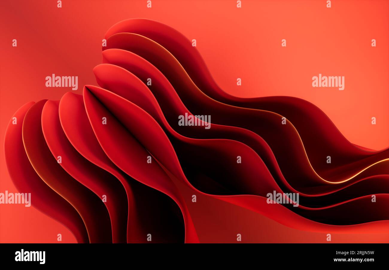 Abstract red curve geometry background, 3d rendering. Digital drawing Stock Photo - Alamy
