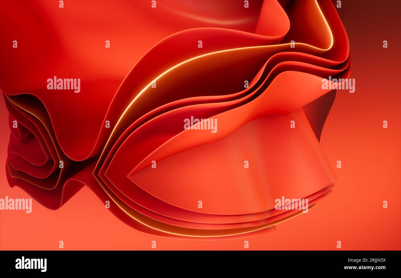 Abstract red curve geometry background, 3d rendering. Digital drawing Stock Photo - Alamy